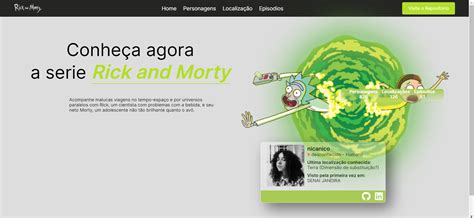 GitHub nicanico rick and morty application Aplicação temática do Rick and Morty consumindo
