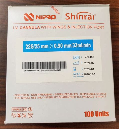 Nipro Shinrai Iv Cannula 22g For Hospital At Best Price In Bhusawal