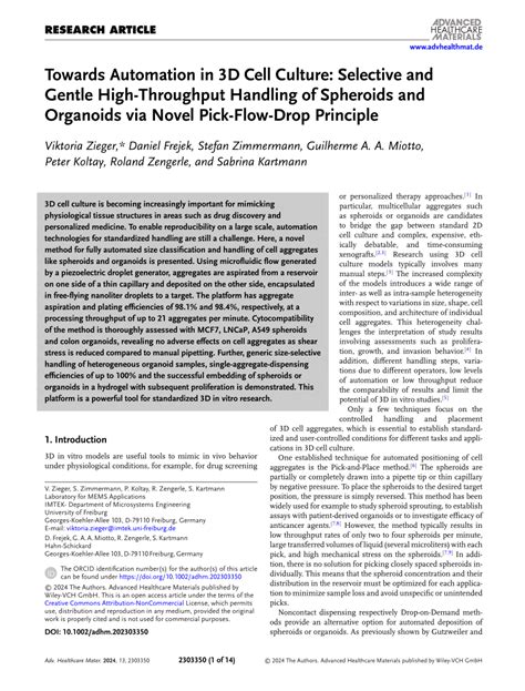 pdf towards automation in 3d cell culture selective and gentle high