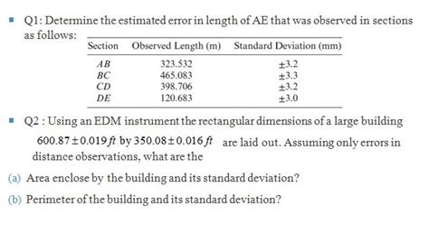 Solved Q1 Determine The Estimated Error In Length Of Ae
