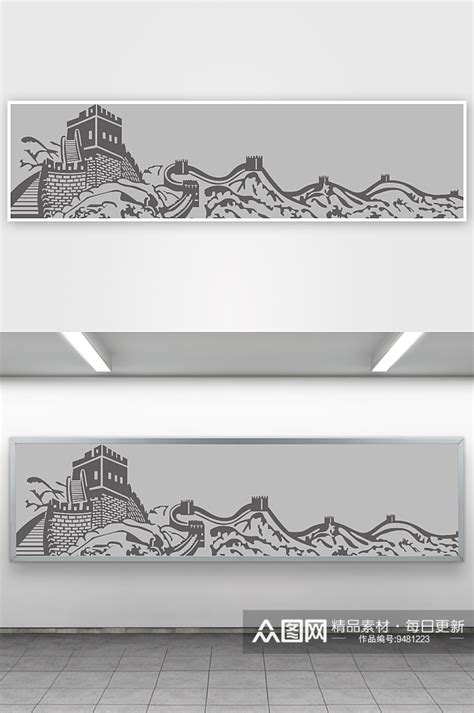卡通线描万里长城山海嘉峪关剪影png素材下载 众图网 卡通线描万里长城山海嘉峪关剪影png素材下载 众图网