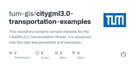 GitHub Tum Gis Citygml3 0 Transportation Examples This Repository Contains Sample Datasets
