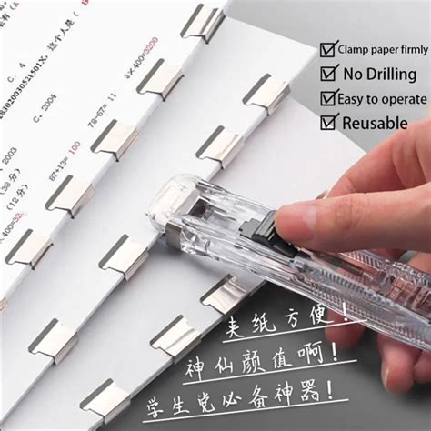 투명 푸시 클립 폴더 예비 클립 보충 클립 데이터 파일 정리 클립 학생 종이 클립 스낵 밀봉 바인더 클립 파일링 제품