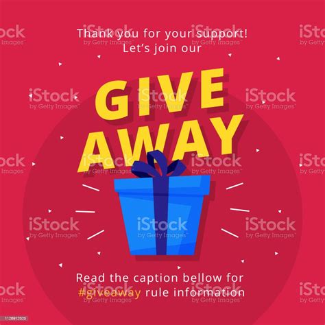 소셜 미디어 게시물 또는 웹사이트의 배너에 대 한 공짜 포스터 템플릿 디자인 현대 타이 포 그래피 텍스트 스타일으로 선물 상자 벡터 일러스트 단일 이미지에 대한 스톡 벡터