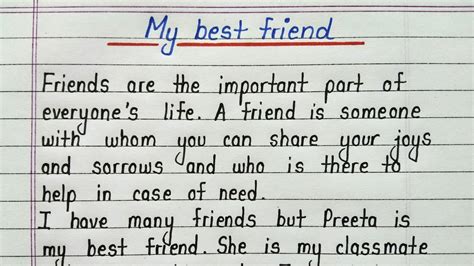 Short Essay On My Best Friend In English For Students Youtube