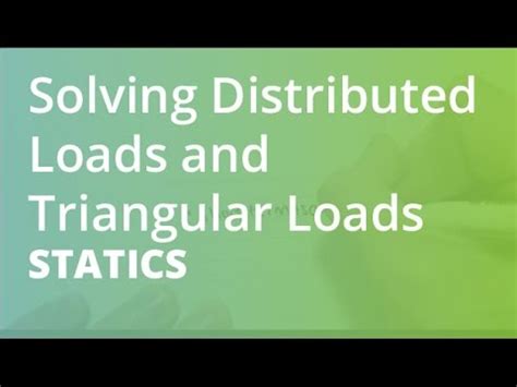 Solving Distributed Loads And Triangular Loads Statics YouTube