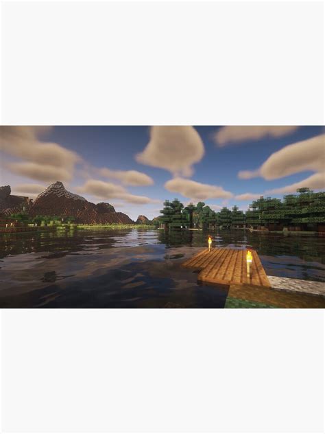 The Beautiful Forest Landscape Wallpaper Minecraft Shader Wallpaper Sticker By FIRXT Redbubble