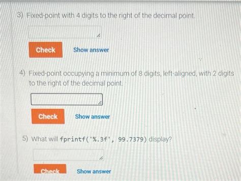 Solved Fixed Point With Digits To The Right Of The Decimal Chegg