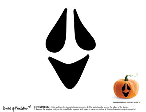 Ghost Face Pumpkin Template