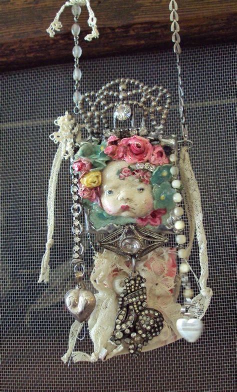 Doll Face Assemblage Art Dolls Jewelry Art Arts And Crafts For Teens