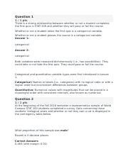 STAT Quiz 2 Answers Docx Question 1 1 1 Pts There Is A Strong Relationship Between Whether