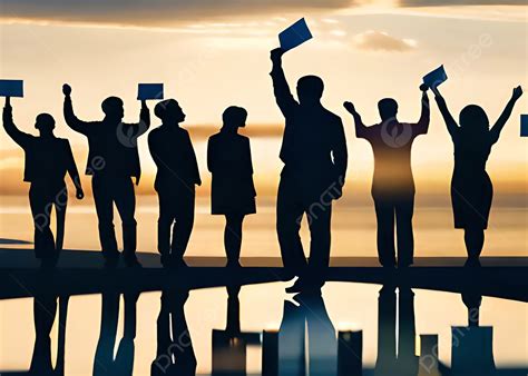 놀이 카드로 항의하는 정당 사람들 실루엣 사람들 실루엣 항의 배경 일러스트 및 사진 무료 다운로드 Pngtree