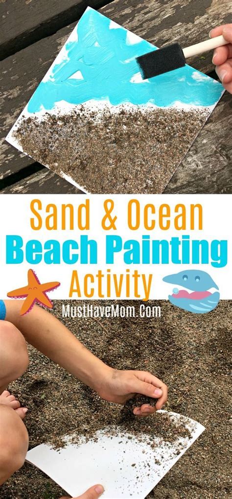 Sand And Ocean Beach Painting Activity Paint A Canvas With Sand And