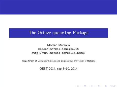 Ppt The Octave Queueing Package Moreno Marzolla Powerpoint