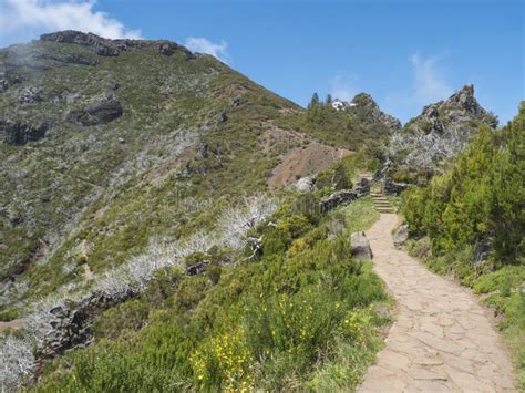 Tourist Hikers Walking At Paved Footpath Hiking Trail Pr1 2 From