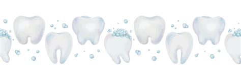 Tooth With Soap Sud Gentle Bubbles Foaming Toothpaste On Teeth