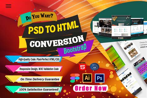I Will Convert Psd To Html Responsive Website Using Css Bootstrap For 30 Seoclerks