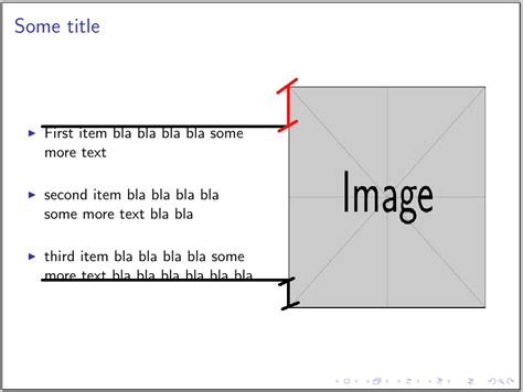 beamer center vertical alignment of two columns tex latex stack