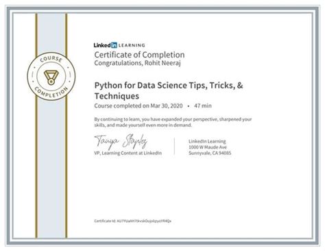 Certificate Of Completion Learning Python Ppt