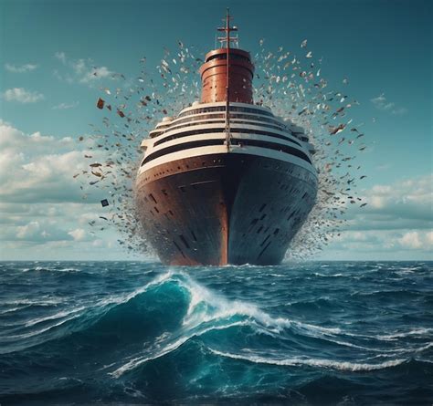 Premium Photo A Cruise Ship Is Floating In The Ocean With The Words Ship On The Bottom