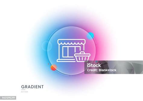 마켓플레이스 라인 아이콘입니다 쇼핑 상점 기호입니다 그라디언트 흐림 버튼 벡터 개념에 대한 스톡 벡터 아트 및 기타 이미지 개념 개념과 주제 건축물 Istock