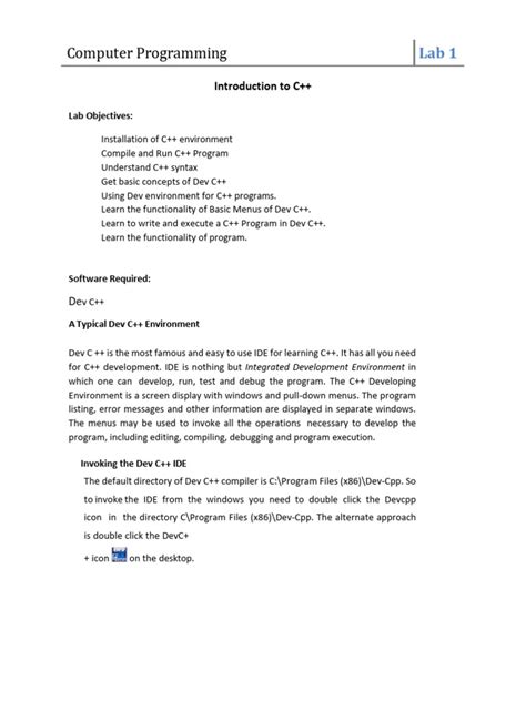 computer programming lab 1 pdf integrated development environment