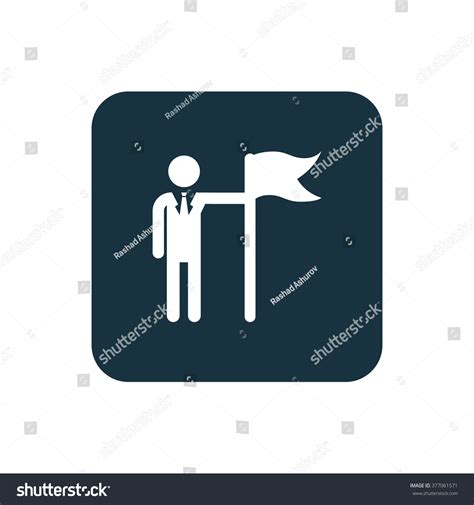 Vector Man Holding Flag Icon Stock Vector Royalty Free 377061571 Shutterstock