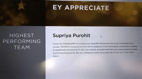 supriya purohit on linkedin one more recognition during the year😊