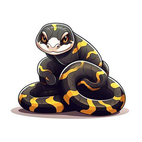 Premium Ai Image Banana Cinnamon Ball Python Drawings Cute Flat Coloring Book Kawaii Line Art