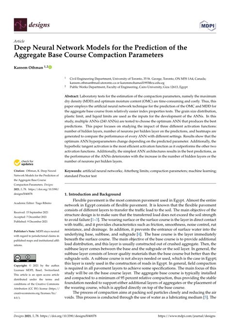 Pdf Deep Neural Network Models For The Prediction Of The Aggregate Base Course Compaction