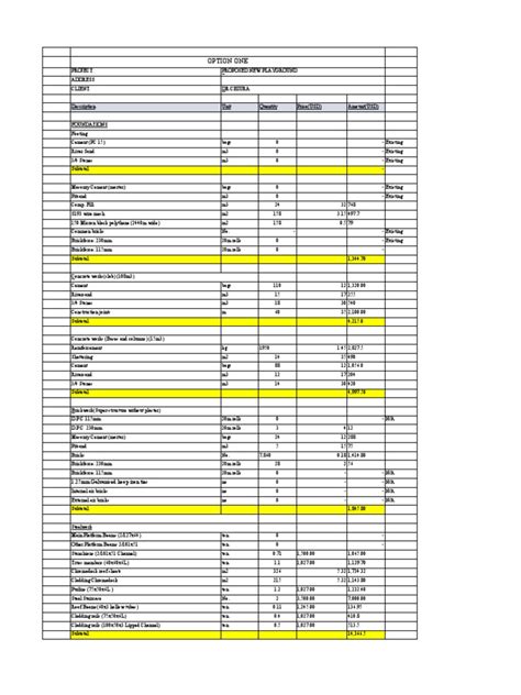 Playground Revised Option 1 Bill Of Quantity Pdf Masonry Materials