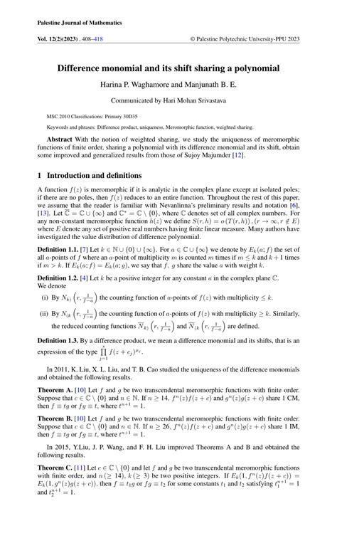 pdf difference monomial and its shift sharing a polynomial