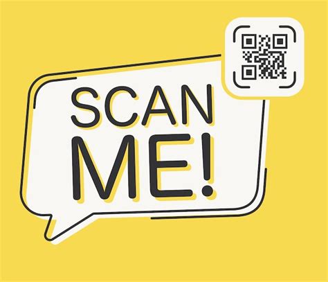 말풍선에서 Qr 코드 스캔 나를 스캔 개념 아이콘 프리미엄 벡터