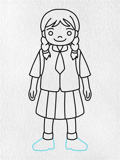How To Draw A School Girl Helloartsy