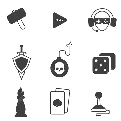 Game Set Vector PNG Images Vector Illustration Of Game Set Icon Game Icons Vector Line PNG