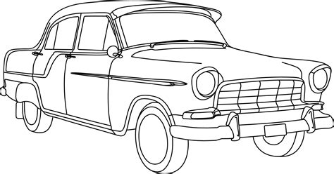 Vintage Car Line Art 5420276 Vector Art At Vecteezy