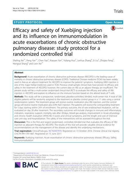Pdf Efficacy And Safety Of Xuebijing Injection And Its Influence On