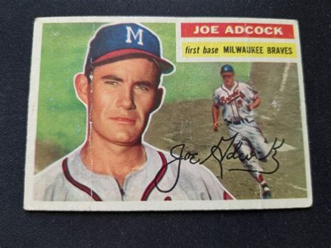 1956 Topps Baseball Card 320 Joe Adcock Milwaukee Braves Vg Ebay