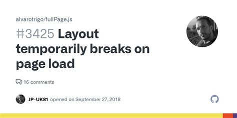 Layout Temporarily Breaks On Page Load Issue Alvarotrigo Fullpage Js Github