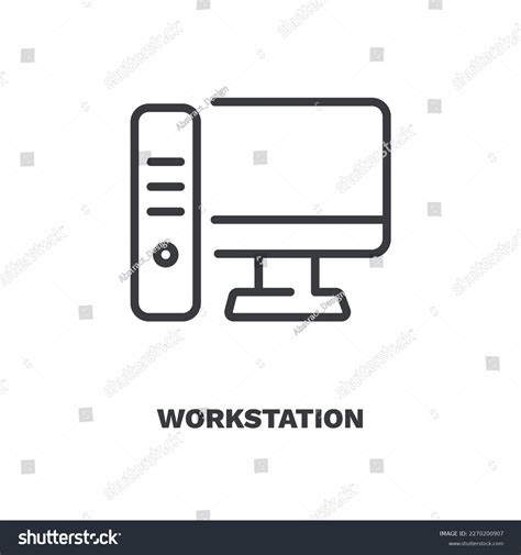 Workstation Icons Thin Line Workstation Office Stock Vector Royalty Free 2270200907 Shutterstock