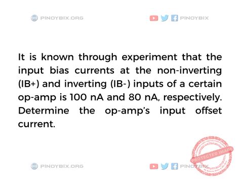Solution Determine The Op Amps Input Offset Current