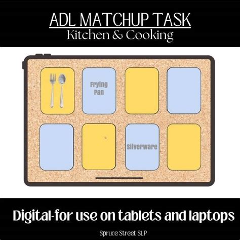 Adult Adl Therapy Bundle Kitchen And Cooking Adl Matchup And Sequencing