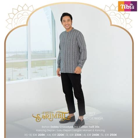 Jual Sarimbit Chesa Grey Koko Dewasa Koko Terbaru 2023 Koko Ayah Nibras