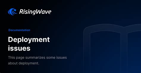 Deployment Issues Risingwave