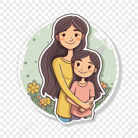 만화 엄마와 딸 웃는 클립 아트 벡터상표 Png 일러스트 무료 다운로드 Lovepik