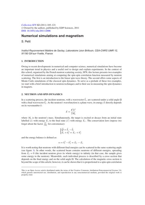 pdf numerical simulations and magnetism
