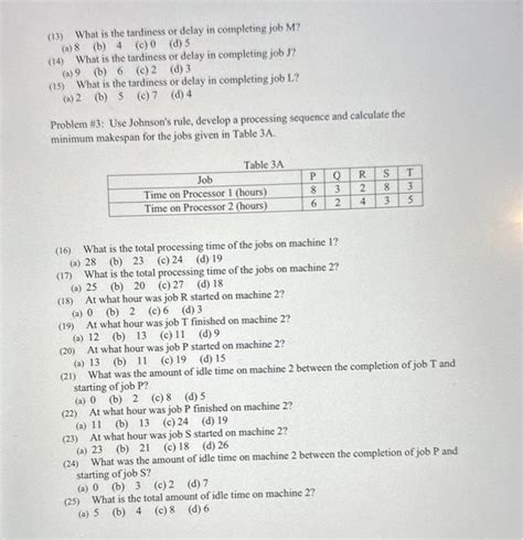 solved problem 1 use the spt rule and calculate the