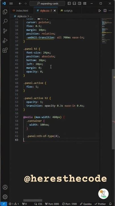 Expending Cards Using Html Css And Js Responsive Website