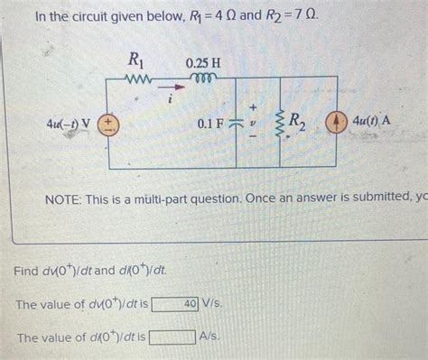 solved in the circuit given below r1 4Ω and r2 7Ω note