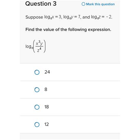 Solved Question 3mark This Questionsuppose Logax3logay7